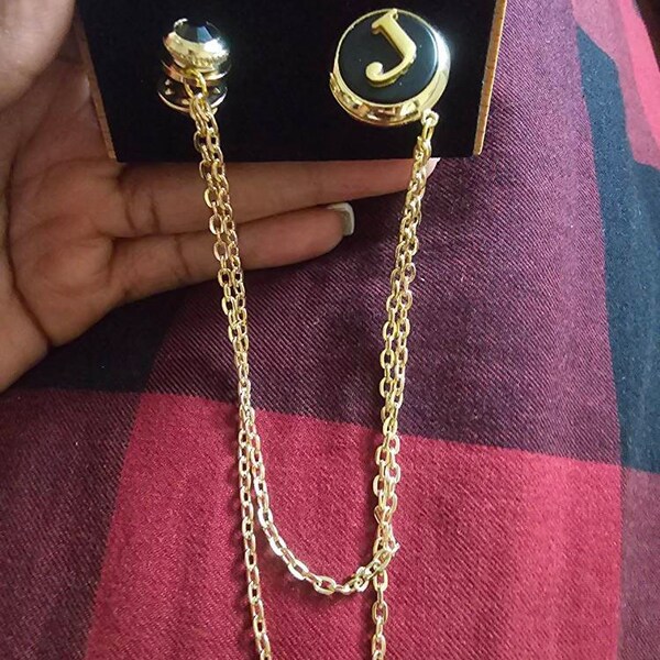 Gold Color Shirt Jacket Collar Chain Brooch Set, Jacket Lapel Pin,shirt ...