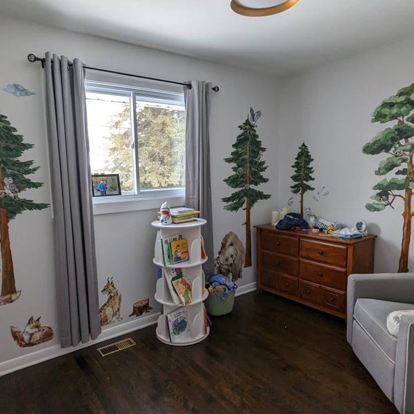 XL Woodland Fabric Wall Decal, Backwoods Woodland Nursery Décor, Forest ...