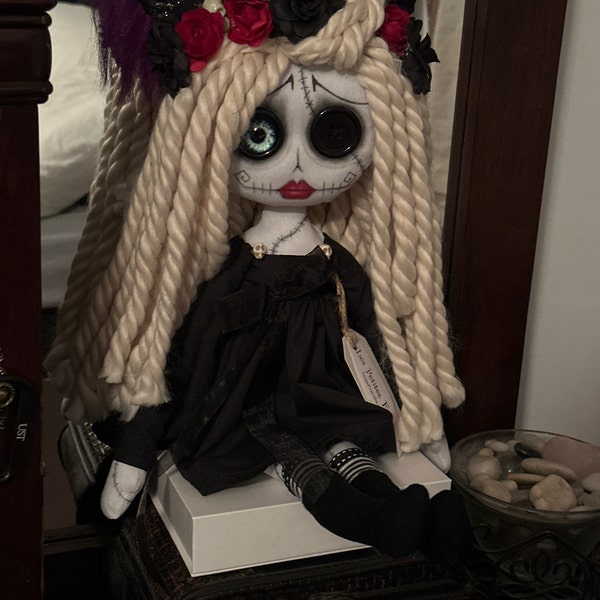 BILLIE OOAK Rag Doll 19 Inspired by BEETLEJUICE Movie by Tim Burton ...