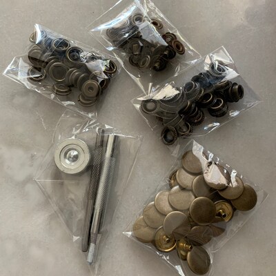 15 Sets Heavy Duty With Tool Rivet Poppers Snap Fasteners Press 12/15 ...