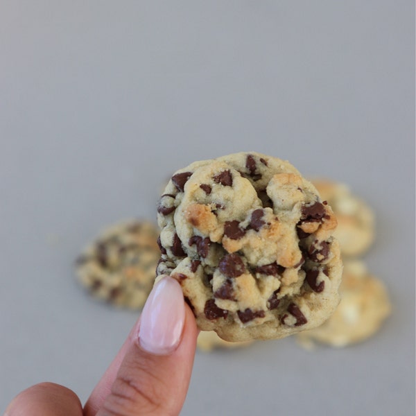 24 Mostly Organic Pure Chocolate Chip Cookies Homemade Chewy Soft Savory Comfort Food - Etsy