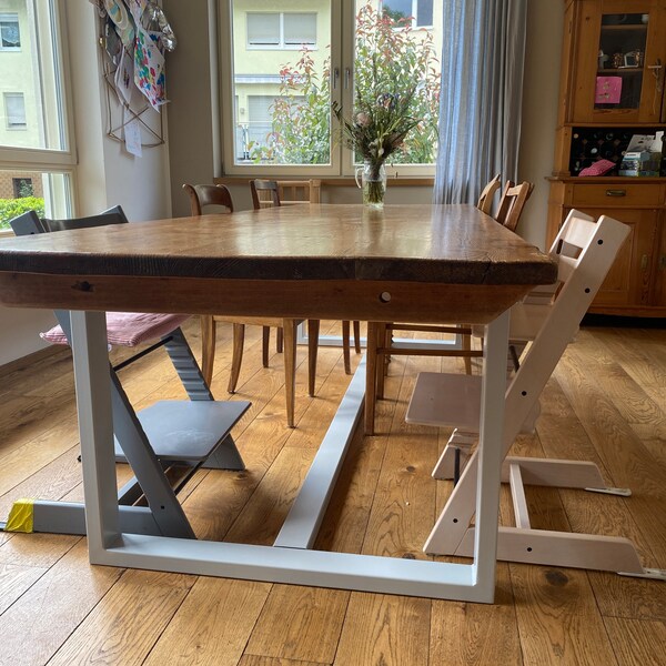 WIDE Metal Large Dining Table Legs for Heavy Marble and Glass 35inch ...