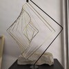 Square Wave, Metallic Silver World Renowned Artist Ivan Black Handmade ...