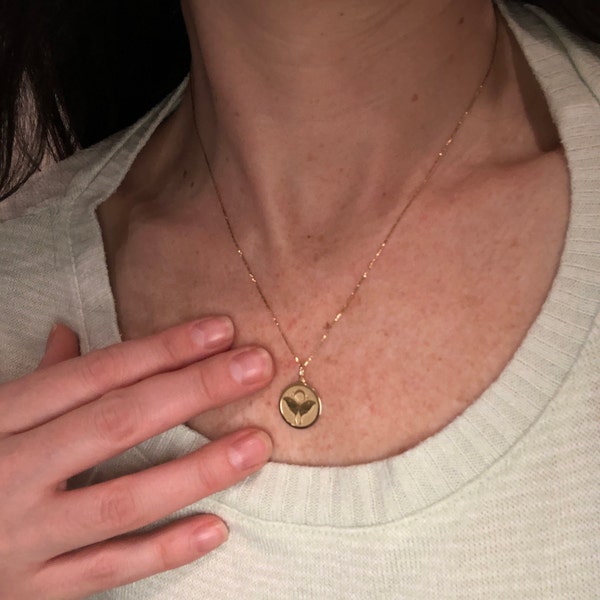 Real 14k Solid Gold Moth Necklace, Personalized Moth Pendant, Dainty ...