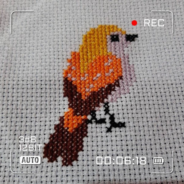 Mini Cross Stitch Pattern. Little Bird. Counted Cross Stitch Chart ...