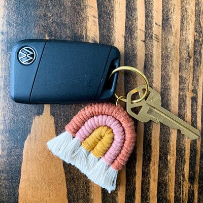 Tiny Rainbow Key Chain Mini Rainbow Key Charm Gifts for Her - Etsy