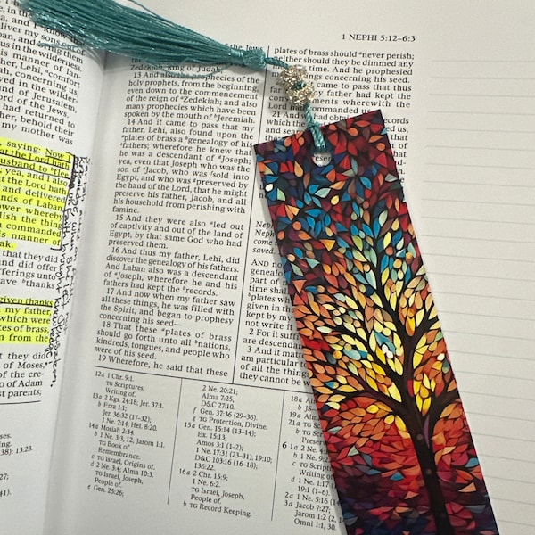 Stained Glass Trees Printable Bookmarks: 20 PNG/JPG Designs (commercial ...
