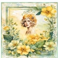 Watercolor Pink & Mauve Flowers Border Digital Paper Pack, Botanical ...