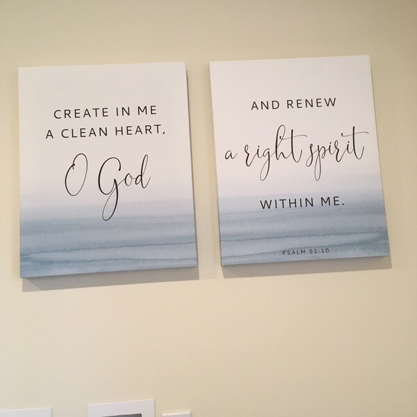Psalm 51:10 Bible Verse Printable Wall Art Christian Wall Decor Laundry ...