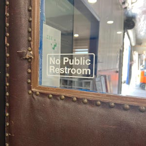 No Public Restroom Sign Vinyl Decal - Business Window and Storefront ...