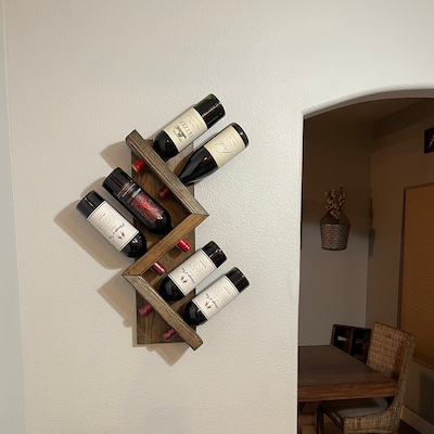 Zig Zag Wine Rack the Ziggy Zag Z Geometric Rustic Wood Wall Mounted ...