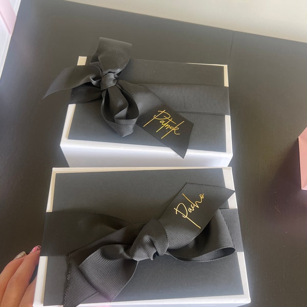 Page Boy Gift Mini Proposal Box Black Socks, Bow Tie, Mini Chocolate ...