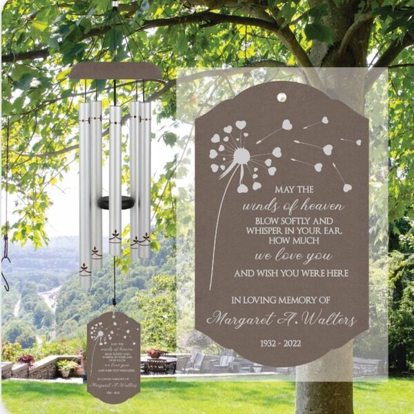 Personalized Whispers From Heaven Wind Chime in Memory of Wind Chime ...