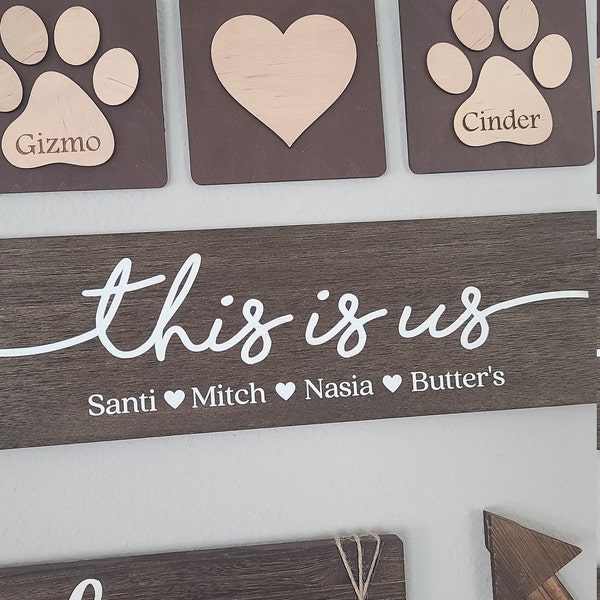 Paw Print Scrabble Wall Art Wooden Gift Custom Pet Name Sign - Etsy