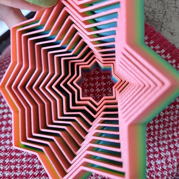 Fractal Fidget Hexagon | Colorful Fractal Hexagon Fidget - Stress ...