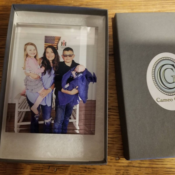 Personalized Glass Photo Paperweight | Custom Crystal Cut Desk Decor ...