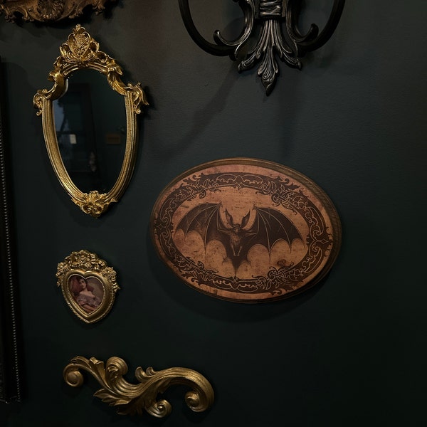 Bat Victorian Portrait Wooden Wall Art- Vintage Style Animal Wall Art ...
