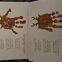 Reindeer Christmas Poem Handprint Footprint / Xmas Art Craft Baby ...