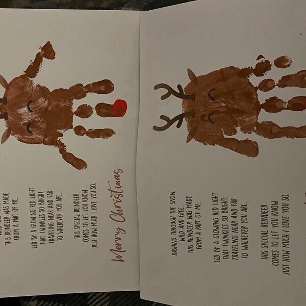Reindeer Christmas Poem Handprint Footprint / Xmas Art Craft Baby ...