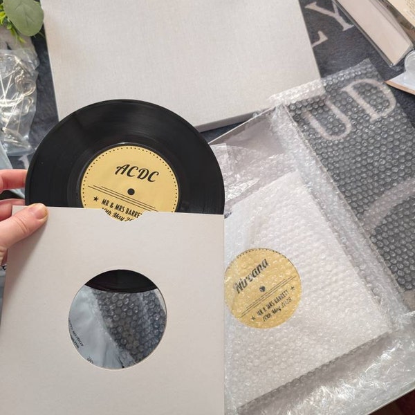 Personalised Record Label STICKERS for 7" Vinyl Record Table Names ...