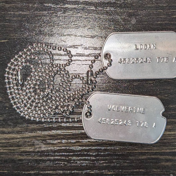 Logan "wolverine" Stainless Steel WWII Military Dog Tag Set X-men Movie ...