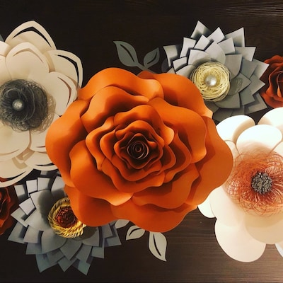 SVG DXF Paper Flowers Petal 1 Template for Cutting Machine Flat Center ...