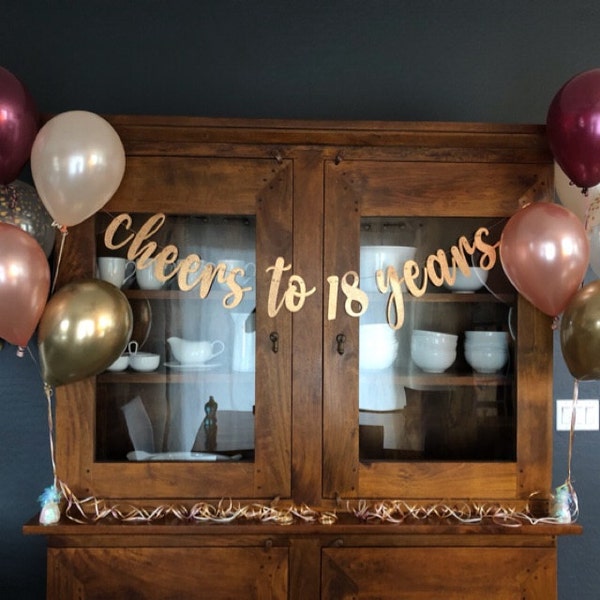 Cheers to 18 Years Banner, 18th Birthday, Happy 18th Birthday, 18th ...
