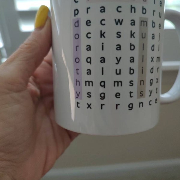 Personalized Bubble Word Mug With Text: 11oz or 15oz Ceramic Coffee Cup ...