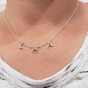 Three Initial Necklace Initials Necklace Personalized Necklace With 3 ...