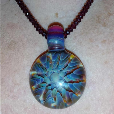 Glass Flower Pendant Flower Necklace Flower Jewelry Borosilicate Glass ...