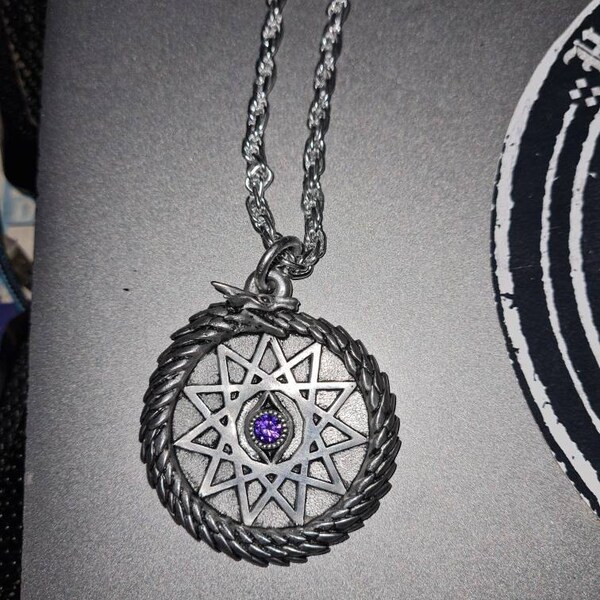 Black Metal Trident Pendant Lucifer Thelema Necklace , Satanic Dark ...