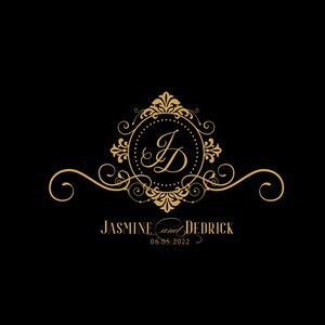 Art Deco Wedding Logo Great Gatsby Wedding Monogram Art Deco - Etsy