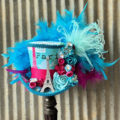 Mini Top Hat Paris Mini Hat Eiffel Tower Hat Alice in - Etsy