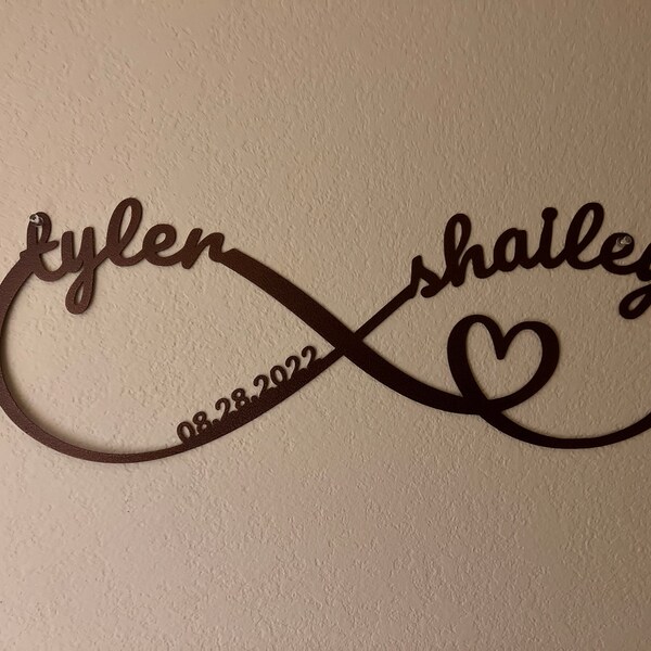 Personalized Wedding Gift for Couple, Infinity Sign With Names and Date ...