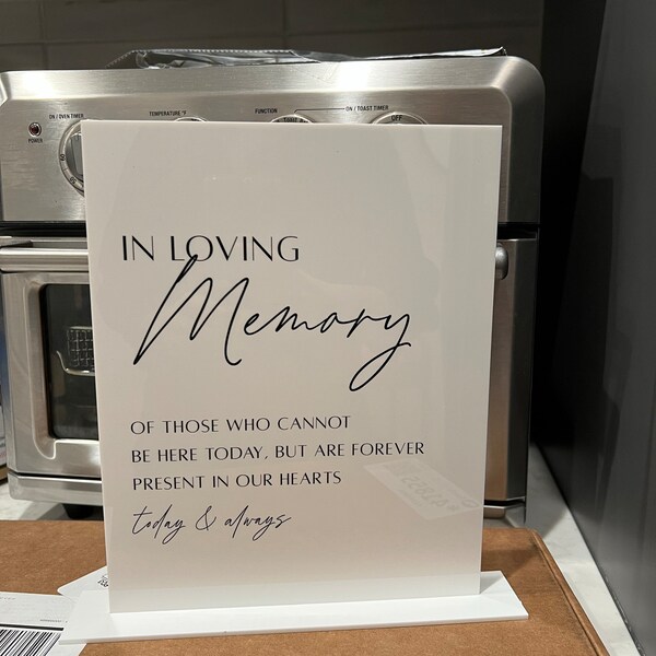 In Loving Memory Table Sign | in Memory Wedding Sign | Modern Script ...