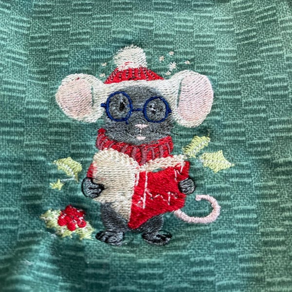 Christmas Mouse - Machine Embroidery Design - 3 Sizes - Etsy