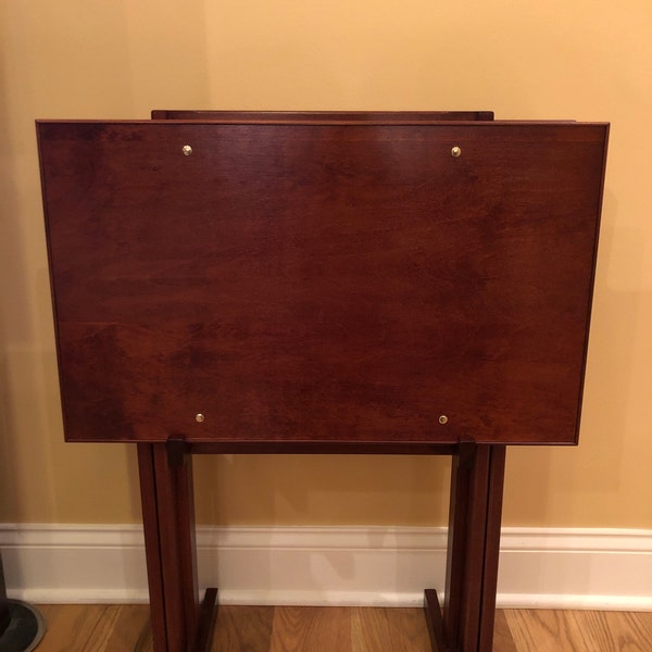 Custom TV Tray Holder Solid Handcrafted Maple Wood With Wood Dowel Pin ...