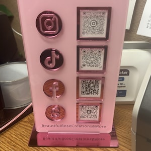 QR Code Display Sign Acrylic, 4 Codes, Quadruple Code Sign, SIZE 4.5x9 ...