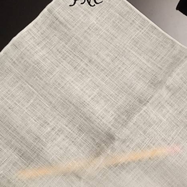 Personalized Linen Pocket Square: Hand Rolled Monogrammed Gift - Etsy