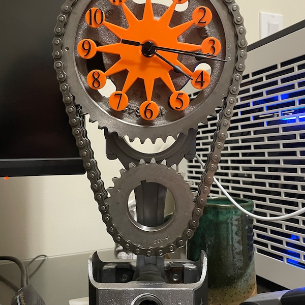 Red Gear Wall Clock, Made With Chevy Small Block Timing Set - Etsy