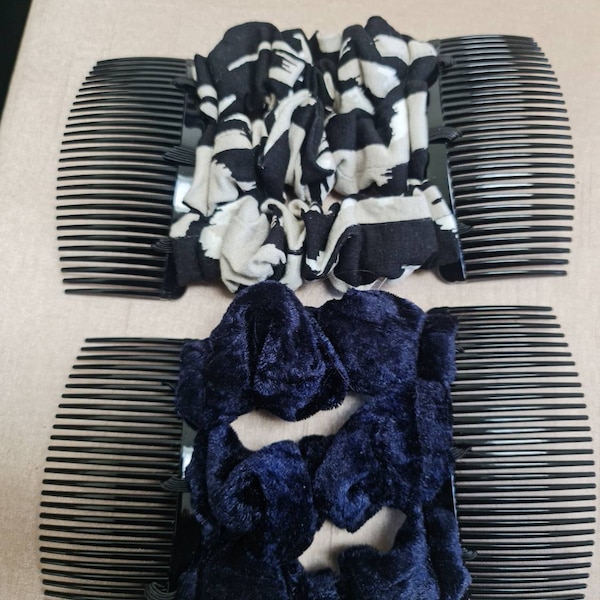 Chocolate Ebony Beaded Hair Accessory, Double Hair Combs for French ...