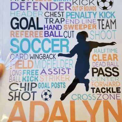 Girl's Soccer Poster, Girls Soccer Typography, Gift for Soccer Players ...