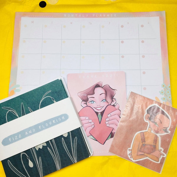 Undated Monthly Planner Pad A4 | Colourful Desk Calendar | Floral ...