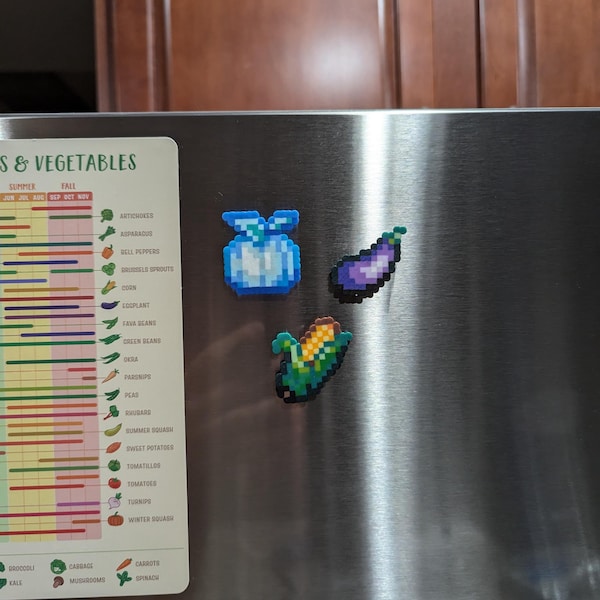 Stardew Valley Pink Magnets: Pixel Art Gift, Office & Kitchen Decor - Etsy