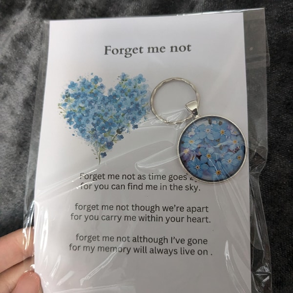 Forget Me Not Keyring ,memorial Gift ,bereavement Gift ,sympathy ...