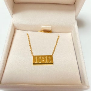 Gold Angel Number 11:11 Necklace 18k Gold 1111 Angel Number Pendant ...