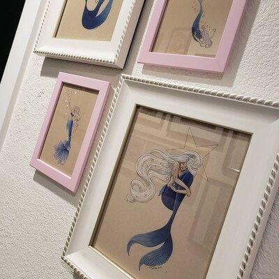 Star Mermaid Print, Fantasy Art Print, Dreamy Mermaid Art, Whimsical ...