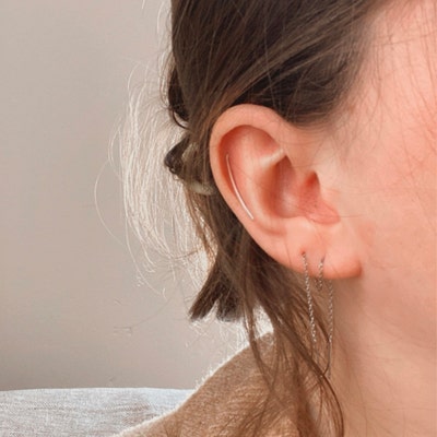 HELIX Long Helix Cartilage Earring Curved Helix Jewelry Helix Earring ...