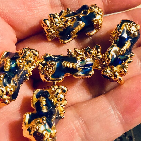 5pc Color Changeable Cloisonne Metal Pixiu Money Bracelet Charms - Etsy