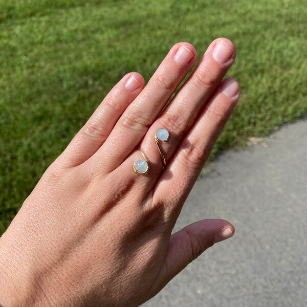 Adjustable Crystal Twist Ring, Crystal Jewelry, Wire Wrapped Crystals ...